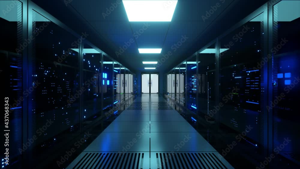 Digital data transmission to data servers behind glass panels in a data ...