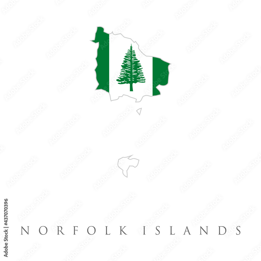 Vector illustration of Norfolk Island flag map. Norfolk Island Map Flag ...