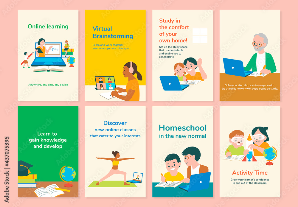Education Editable Slide Layout Set Stock Template | Adobe Stock