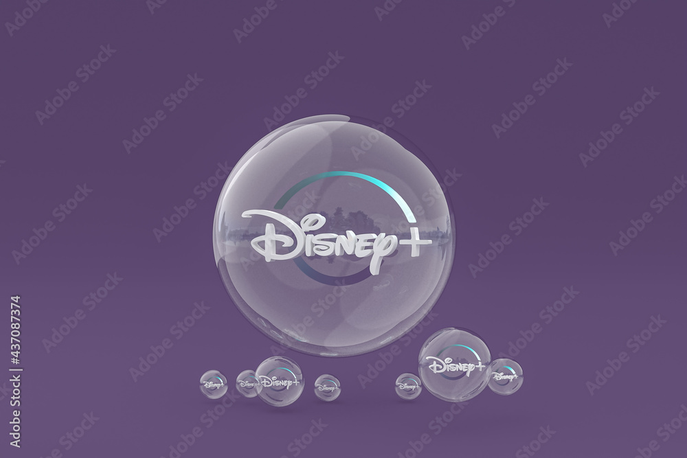 disney plus acrylic glass logo and disney plus icons copy space Stock ...