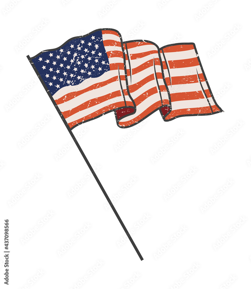 usa flag in pole Stock Vector | Adobe Stock