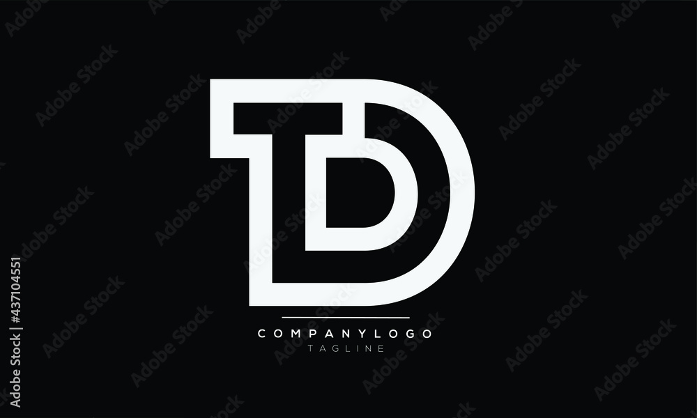TD initials monogram letter text alphabet logo design Stock Vector ...