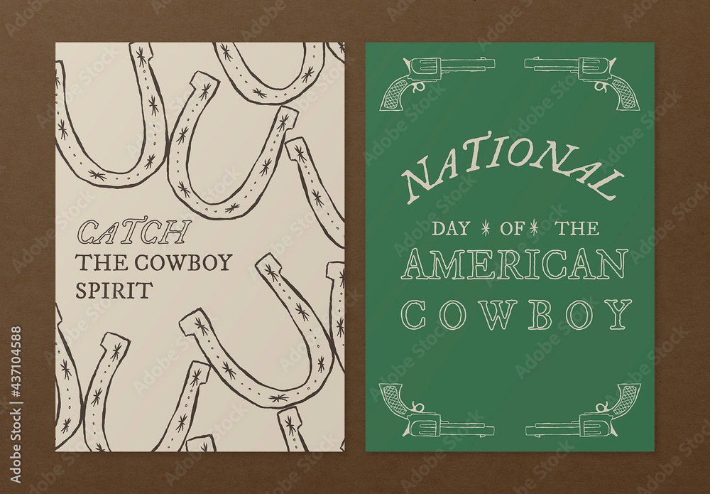 Cowboy themed Poster Layout Stock Template | Adobe Stock