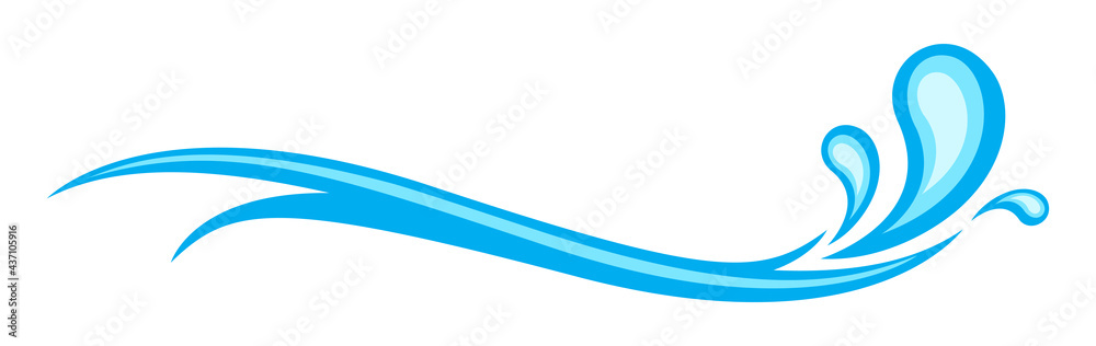 water splash, water wave ocean graphic symbol, water ripples light blue ...