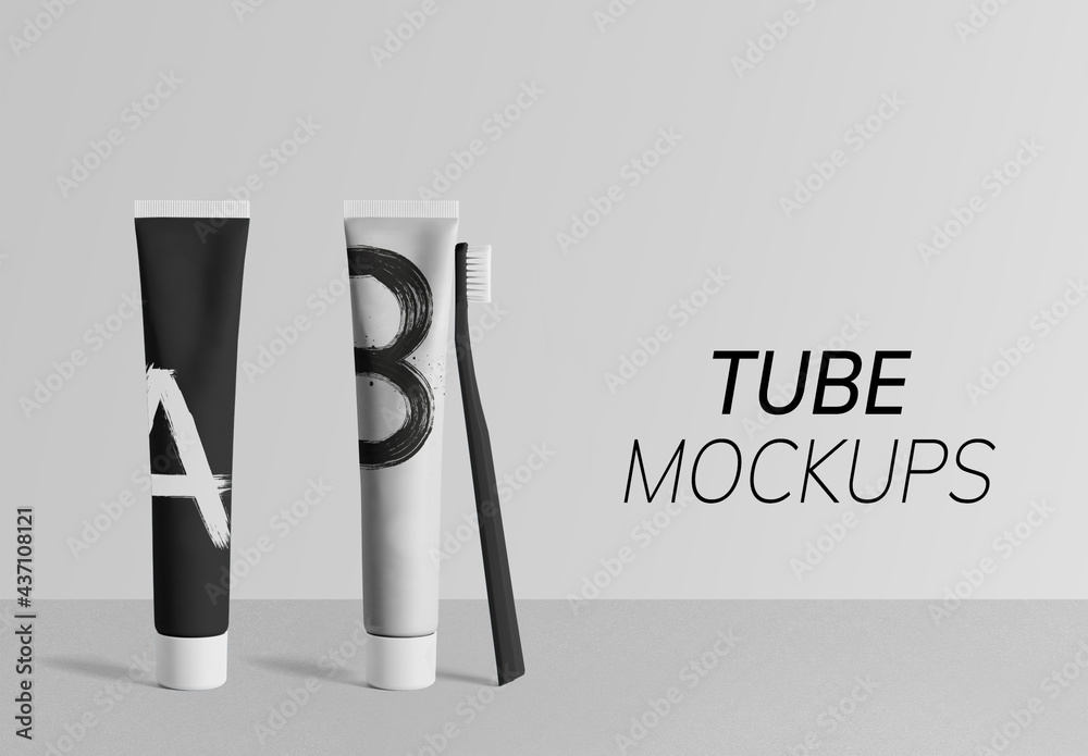 Minimal Toothpaste Tube Mockup Stock Template | Adobe Stock