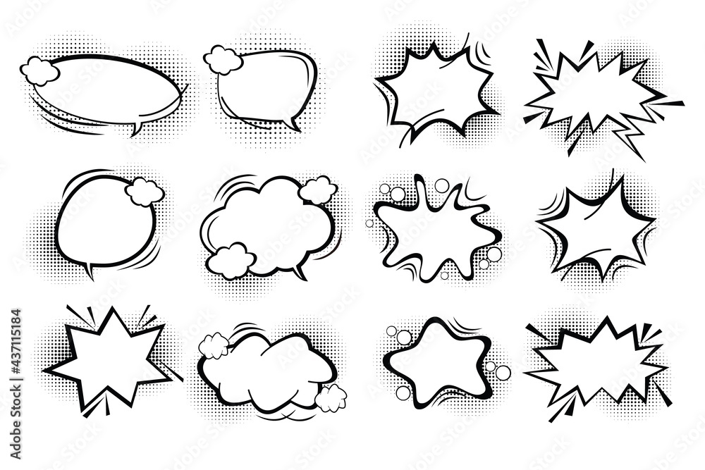 Retro comic bubbles vector Illustration Stock Vector | Adobe Stock