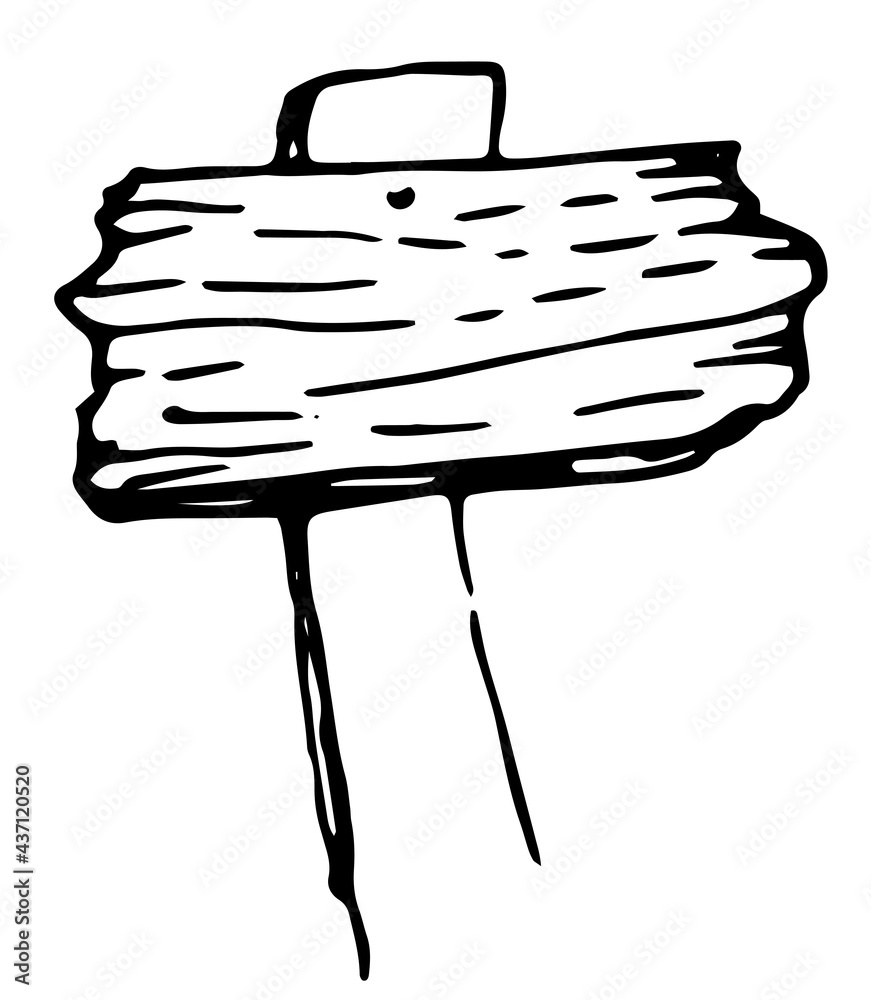 Vintage road sign made of old wood. Vector of isolated elements of a ...