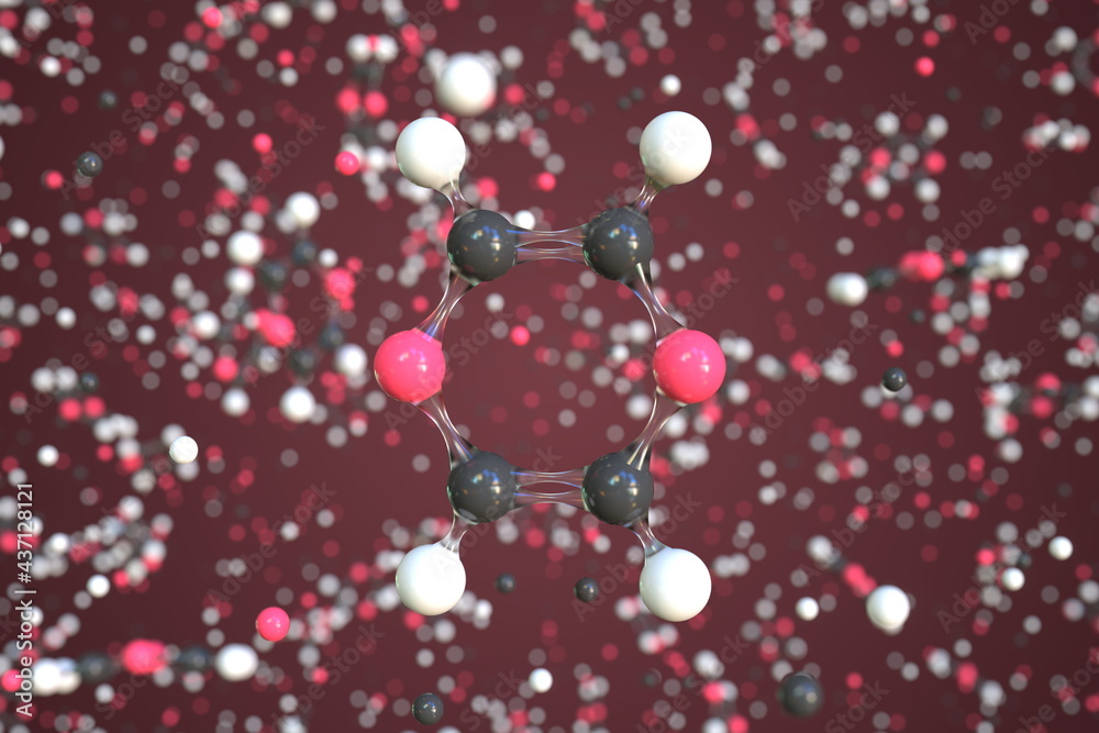 Molecule of dioxin, conceptual molecular model. Scientific 3d rendering ...