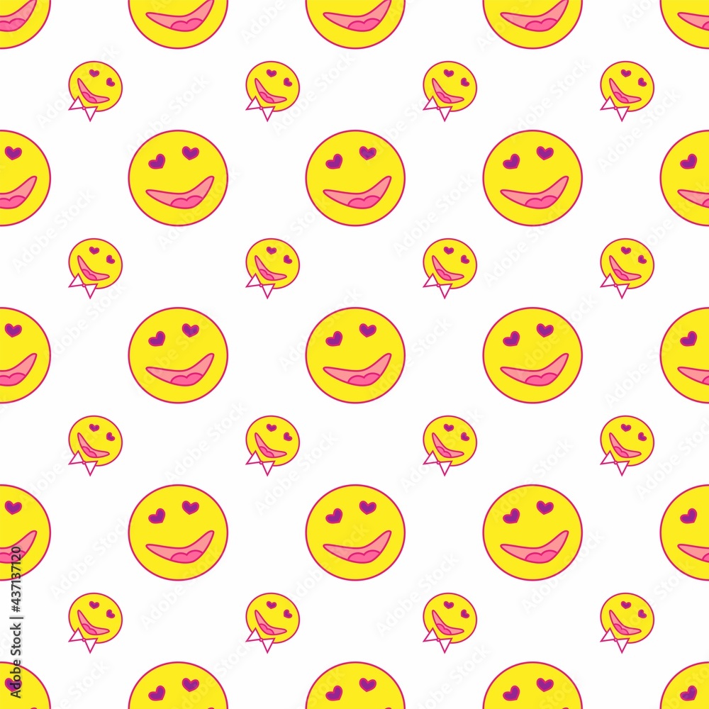 Seamless pattern with faces. Assorted face texture template. Textiles ...
