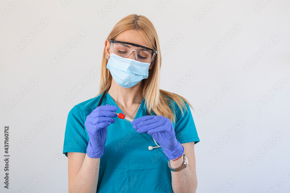 Medical healthcare holding COVID-19 , Coronavirus swab collection kit ...