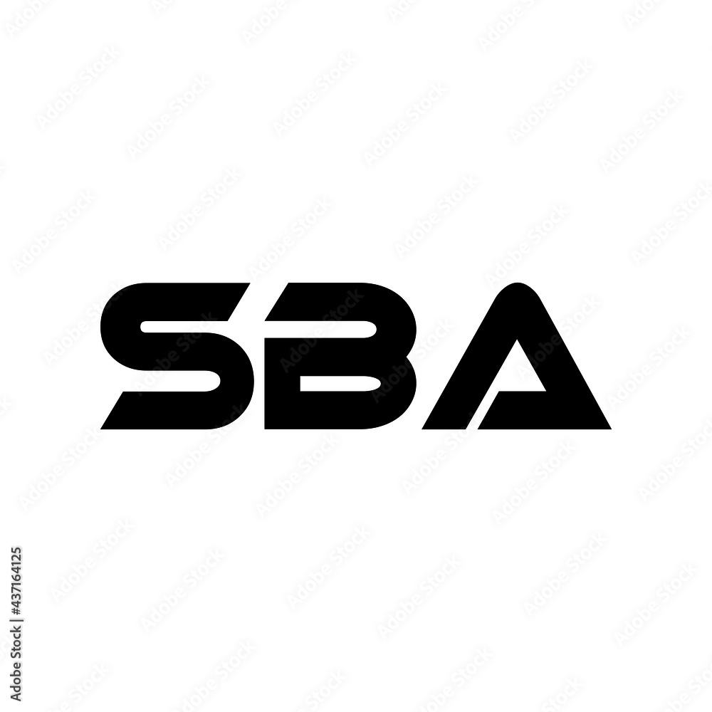 SBA letter logo design with white background in illustrator, vector ...