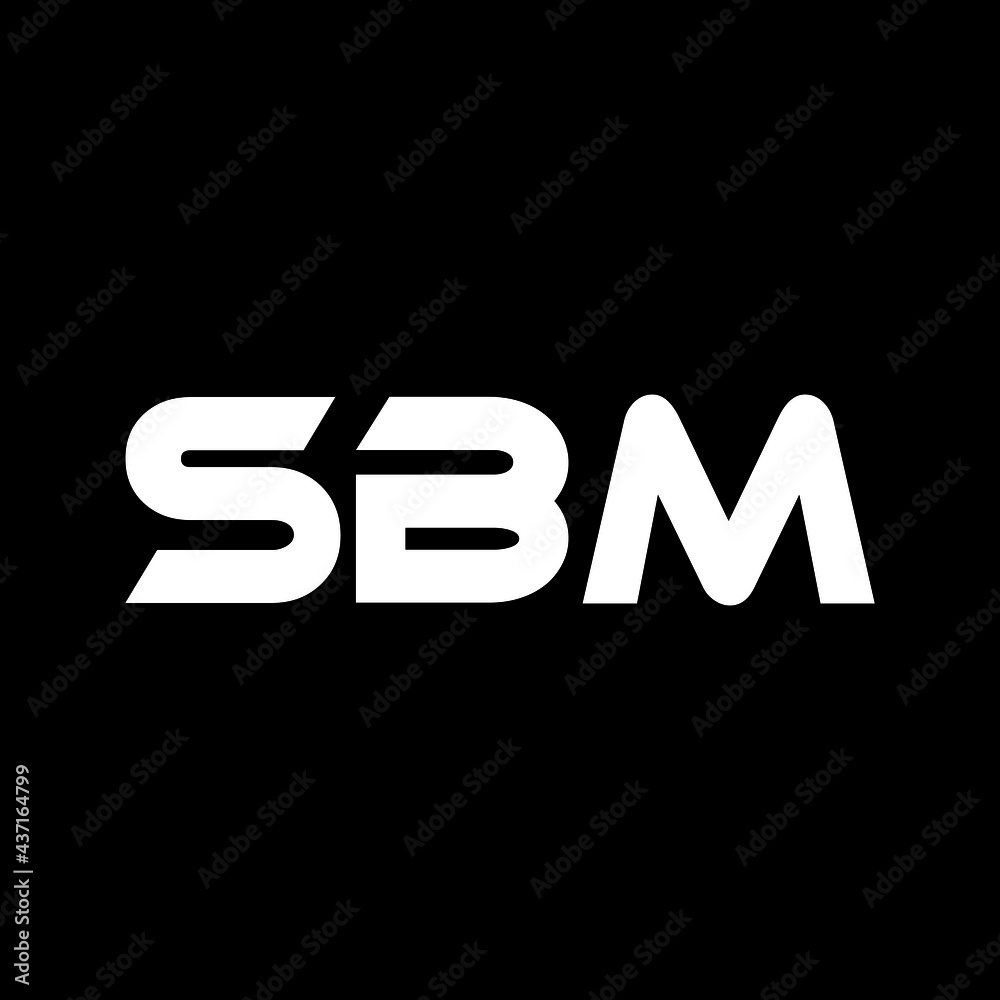 SBM letter logo design with black background in illustrator, vector ...