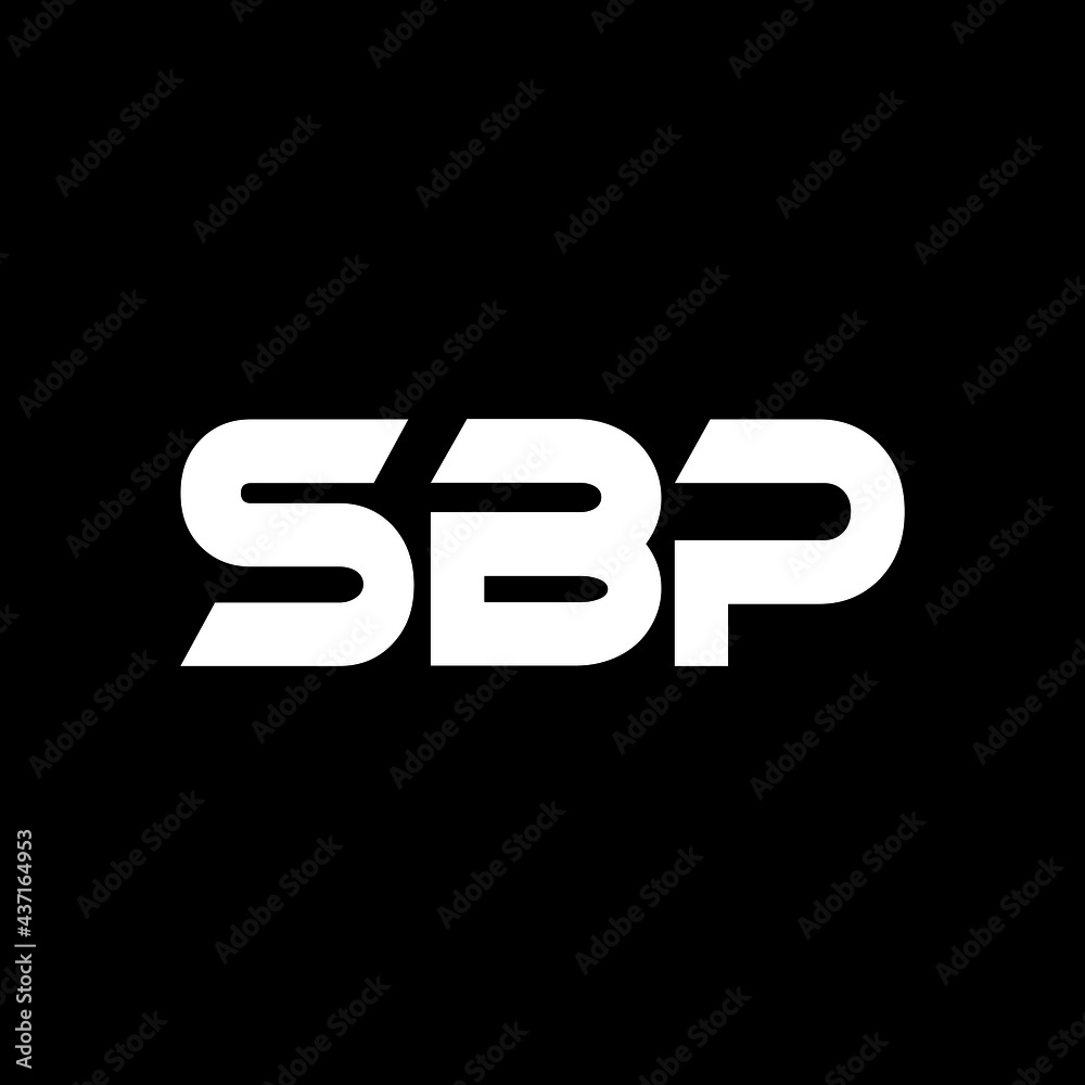 SBP letter logo design with black background in illustrator, vector ...