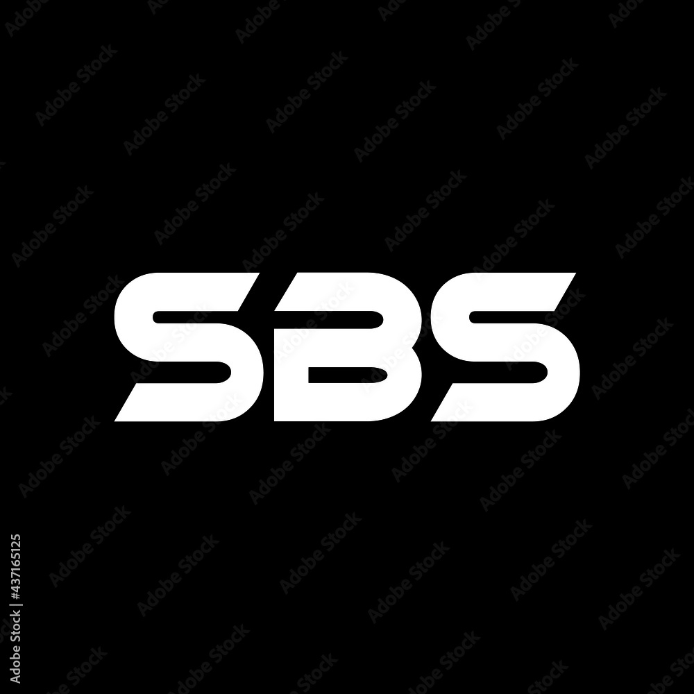 SBS letter logo design with black background in illustrator, vector ...