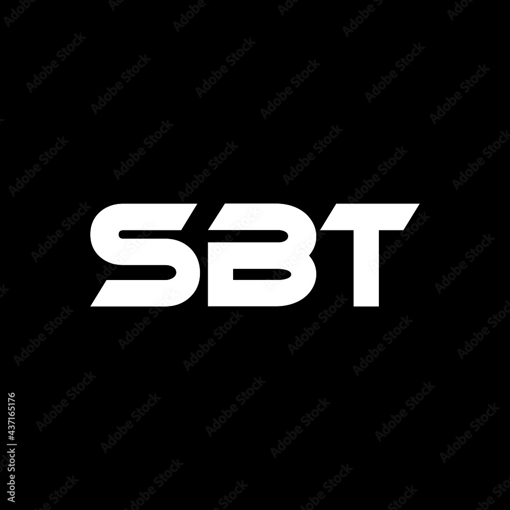 SBT letter logo design with black background in illustrator, vector ...