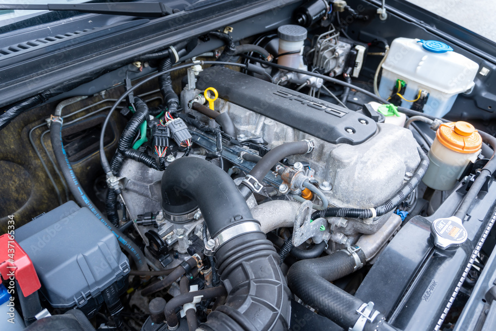 Cluj-Napoca, Cluj; Romania-23.05.2021-Suzuki Jimny petrol engine – a 1. ...