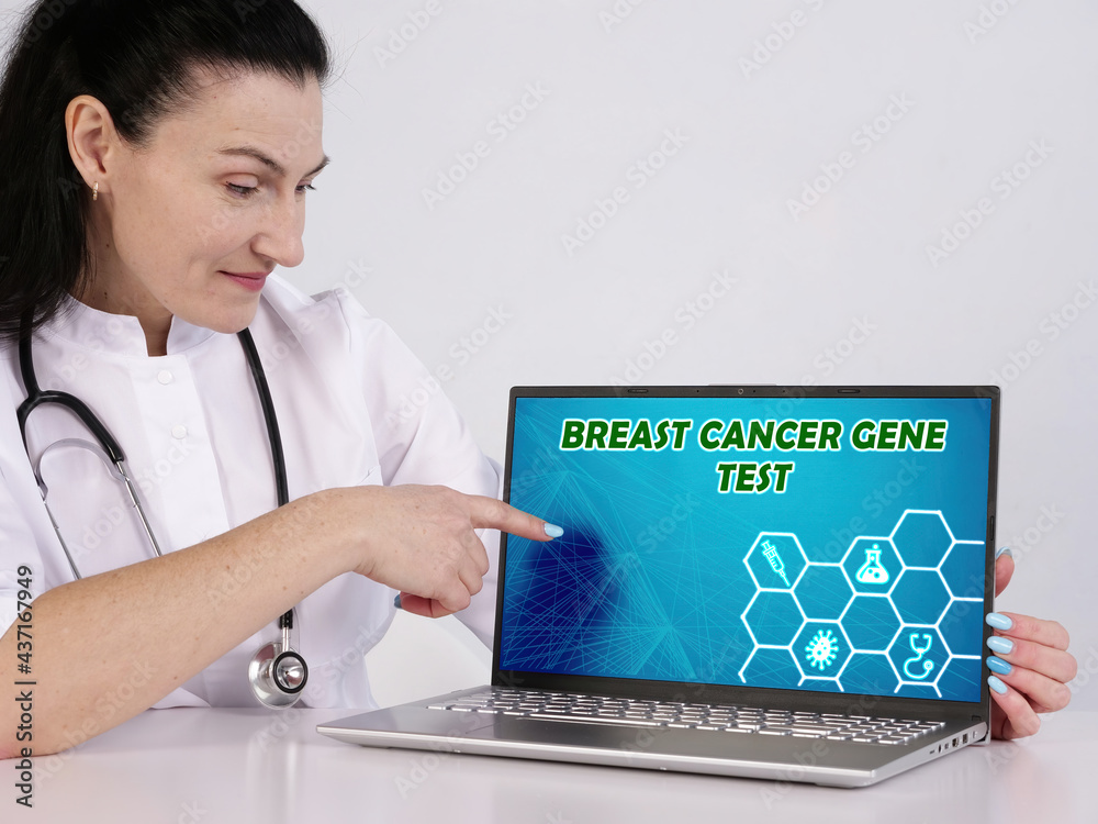 BRCA BREAST CANCER GENE TEST text in search bar. physician looking for ...