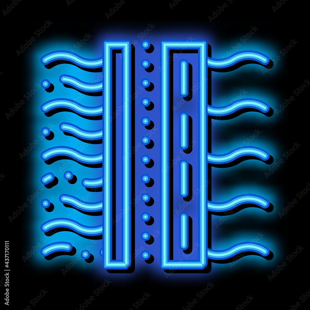 Liquid Drop With Germ Water Treatment neon light sign vector. Glowing ...