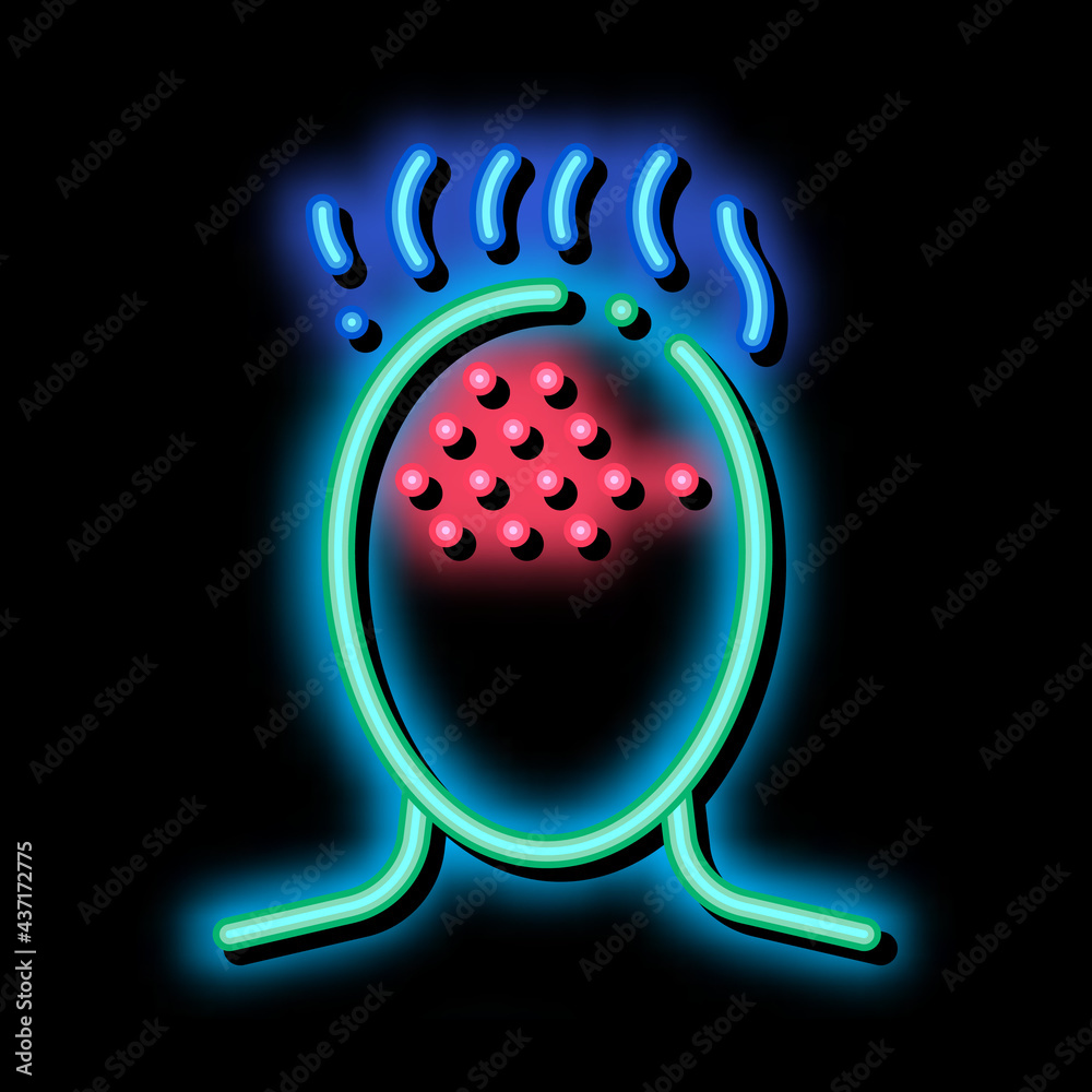 High Fever Temperature Man Head Silhouette neon light sign vector ...