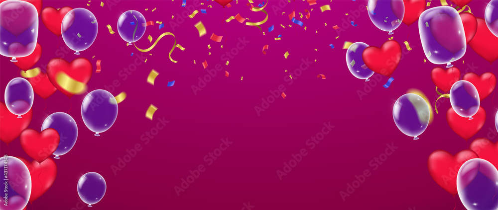 Holiday balloons template for design banner,ticket, leaflet, card ...