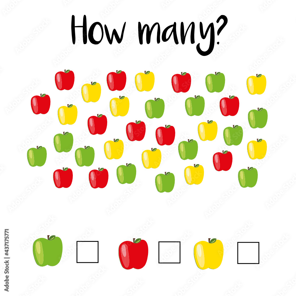 Vetor De How Many Objects Preschool Counting Activities Printable