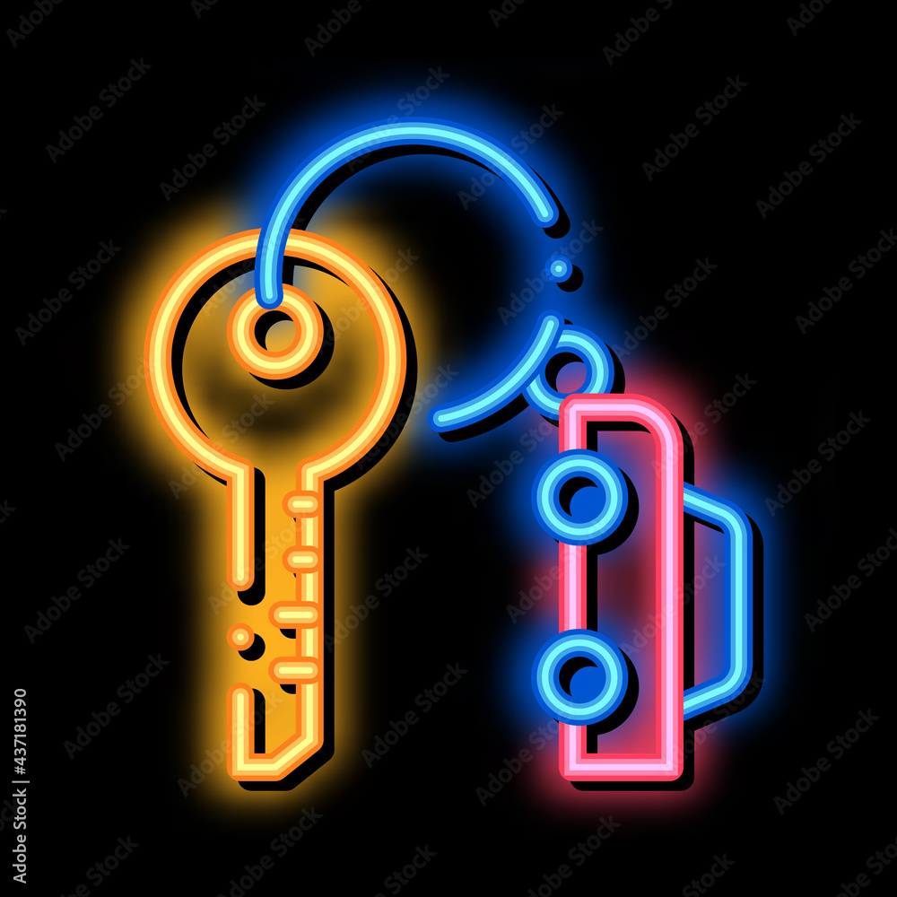 Car Keys neon light sign vector. Glowing bright icon Car Keys sign ...