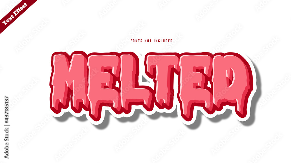 Melted text effect design vector. editable 3d text Stock Vector | Adobe ...