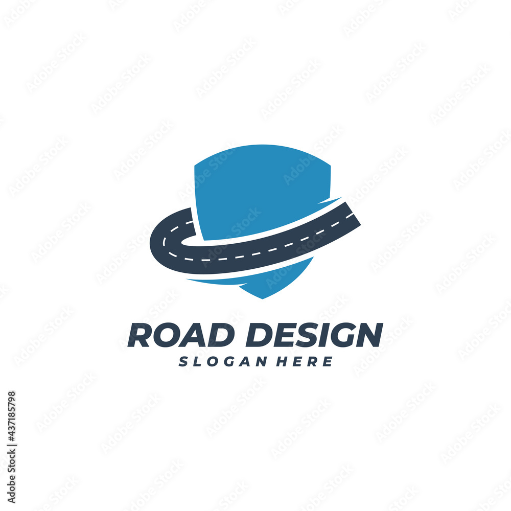 Shield Road logo vector template, Creative Road logo design concepts ...