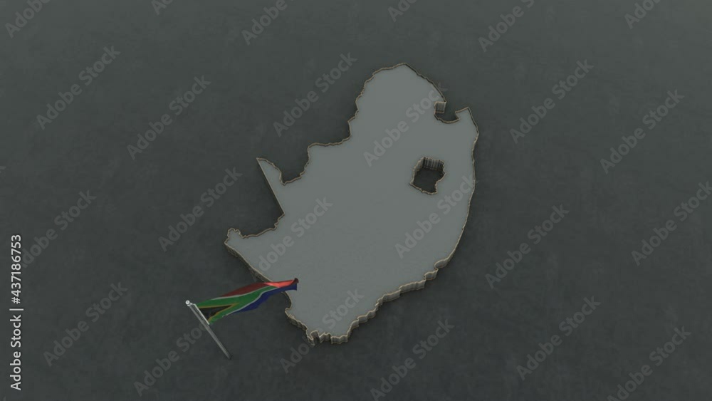 3D animation of the map of South Africa Stock Video | Adobe Stock