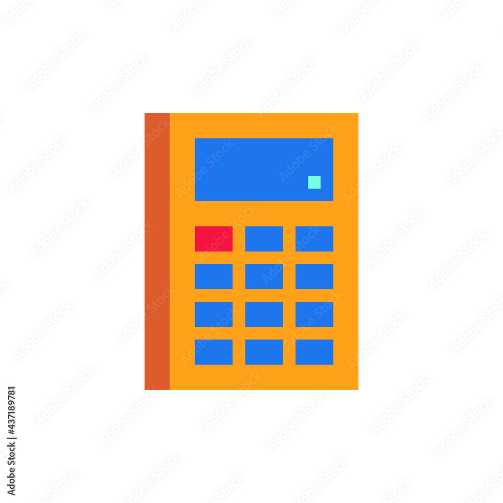 Calculator icon. Flat style. Pixel art. Isolated abstract illustration ...