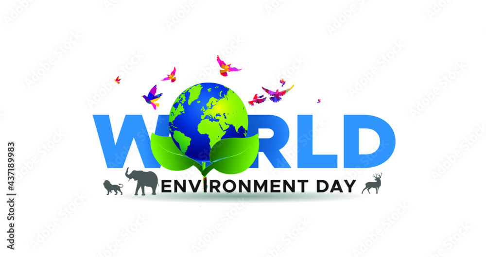 World environment day. save environment logo typography Stock Vector ...