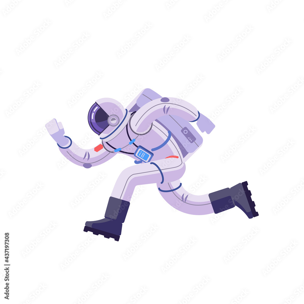 Astronaut running. Set of Astronaut man character vector design ...