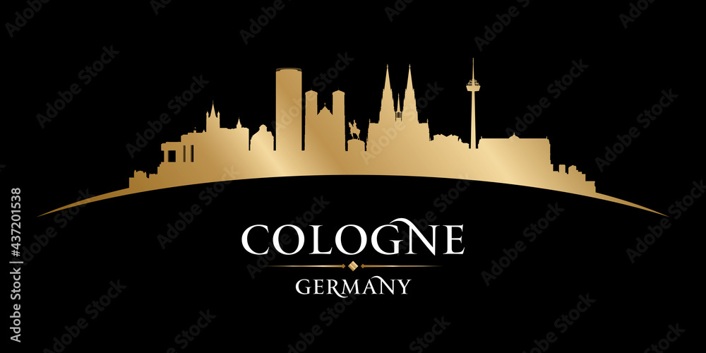 Cologne Germany city silhouette black background Stock Vector | Adobe Stock