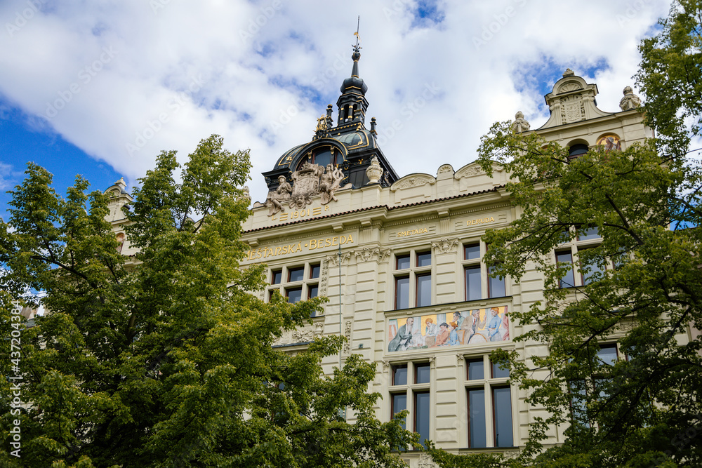 Neo-renaissance building of the Mestanska Beseda theater and restaurant ...