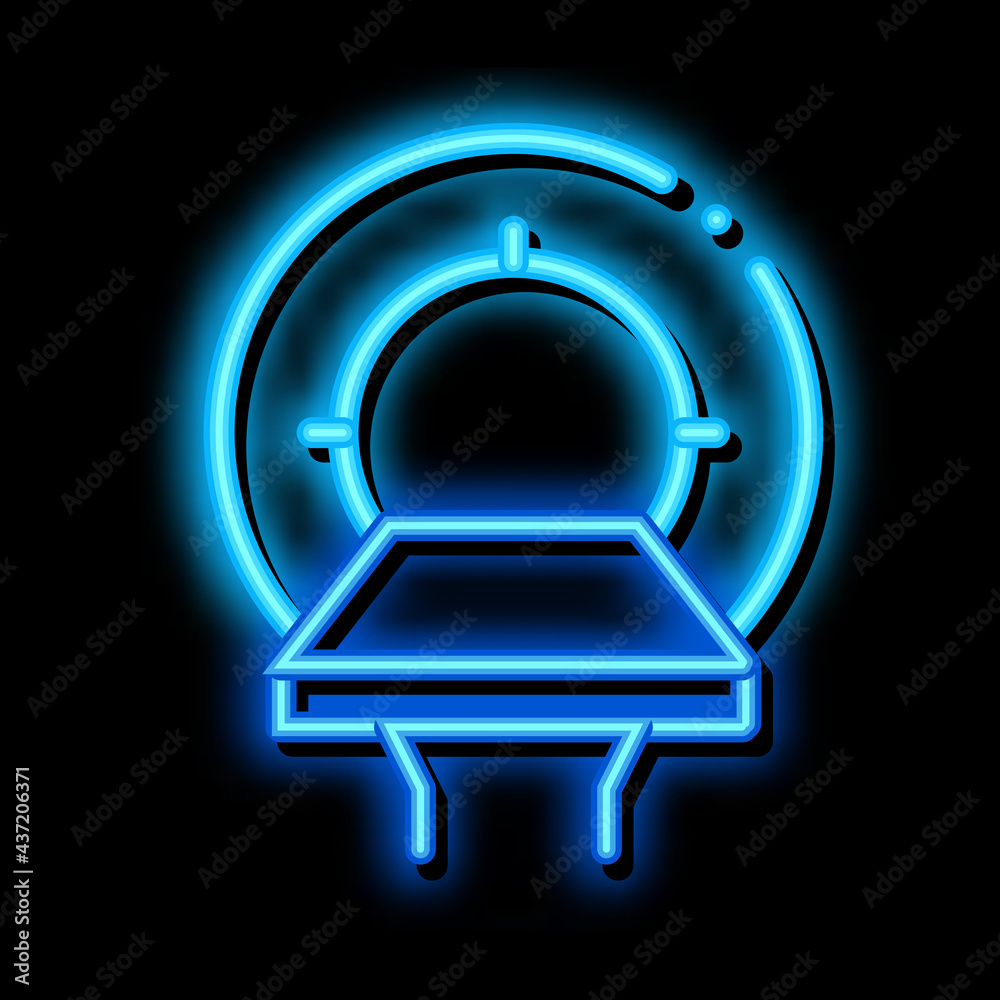 Mri Equipment neon light sign vector. Glowing bright icon Mri Equipment ...