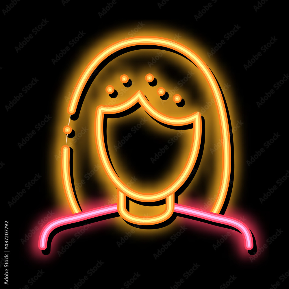 Woman Silhouette neon light sign vector. Glowing bright icon Woman ...