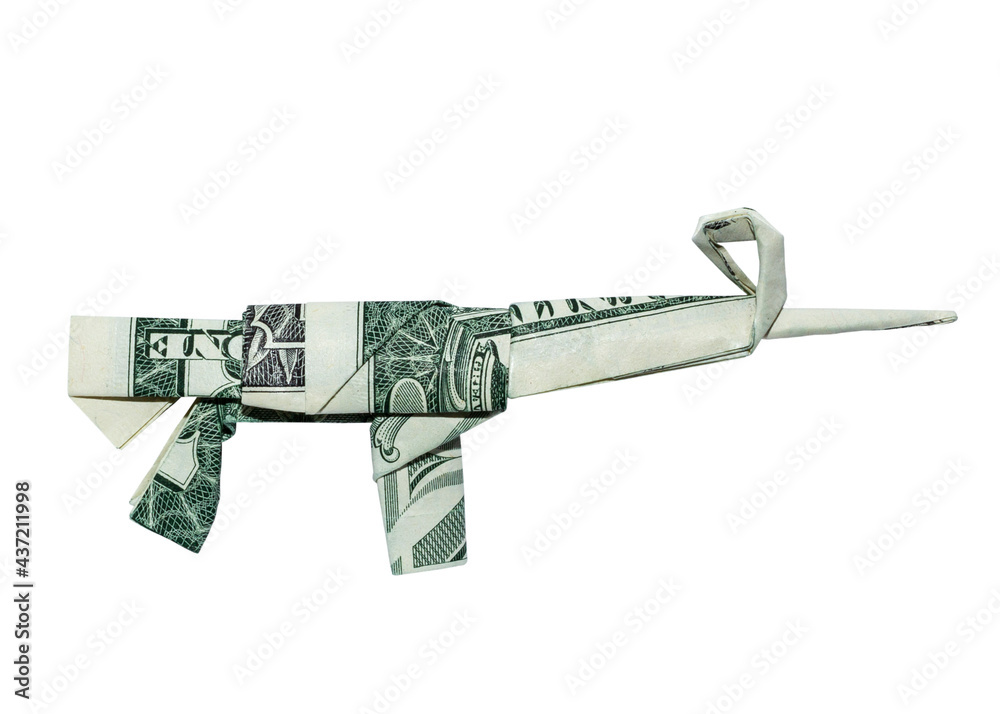 Money Origami Assault RIFLE Folded with 2 Real One Dollar Bills ...