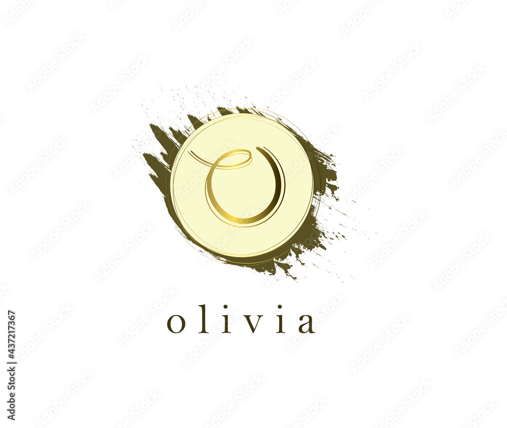 Vetor de logo with name olivia in olive color circle with design do ...