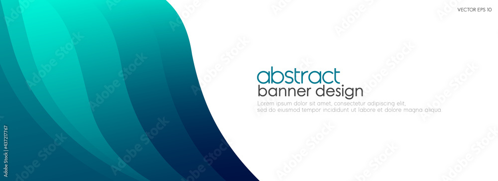 Abstract blue wave background. Modern long banner design template ...