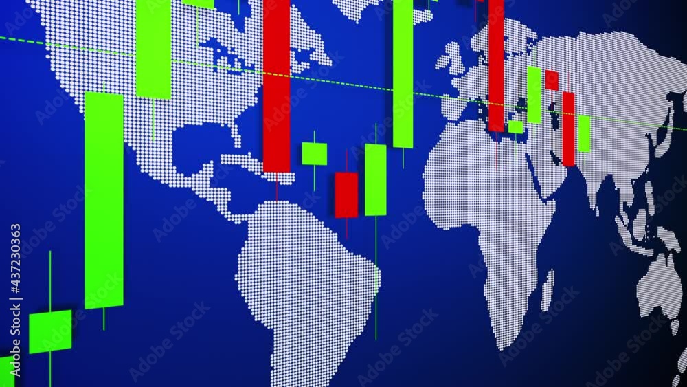 Stock charts seamlessly looped animation 16-bit depth. Candlestick ...