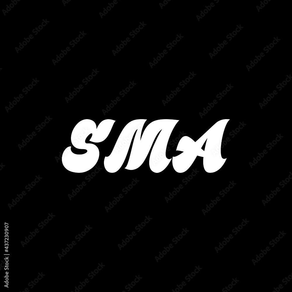 sma letter logo design with black background in illustrator, vector ...