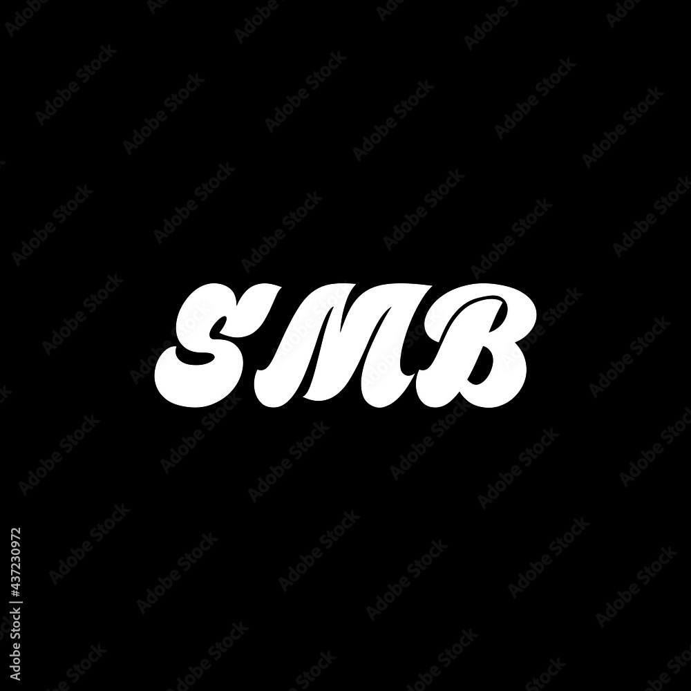 smb letter logo design with black background in illustrator, vector ...
