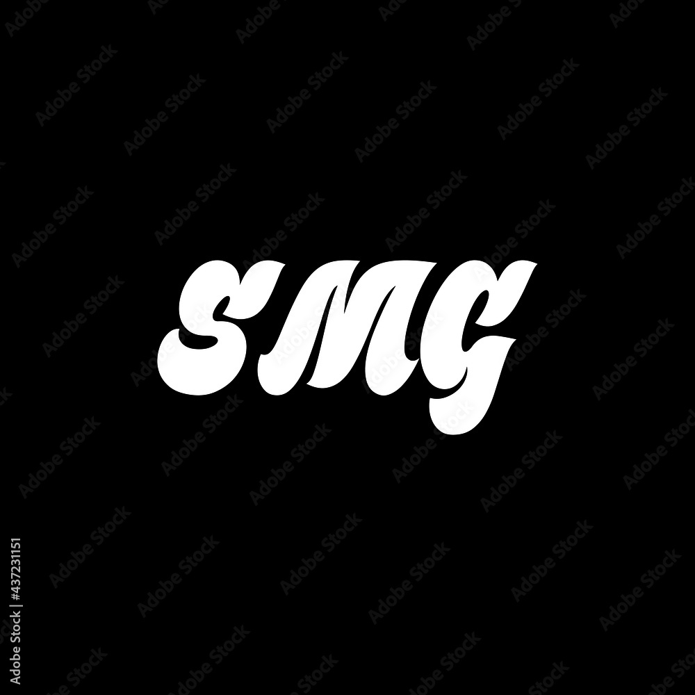 smg letter logo design with black background in illustrator, vector ...