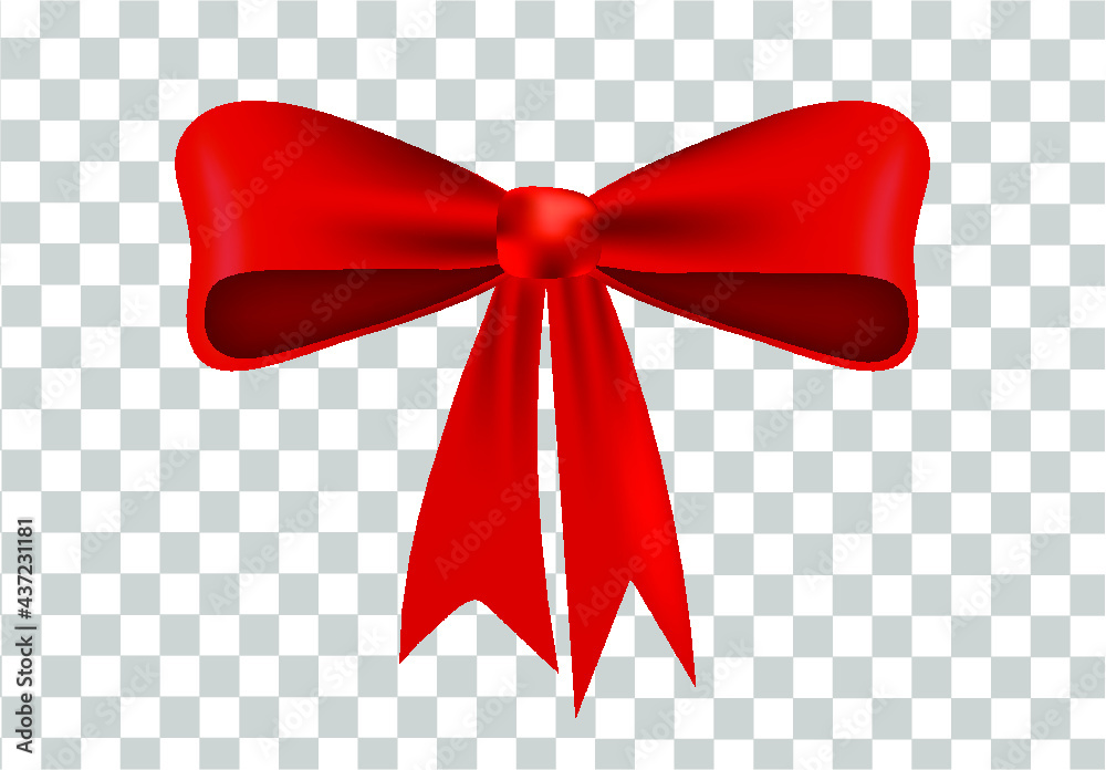 Realistic decorative bow vector illustration. Vector bow for decor on ...