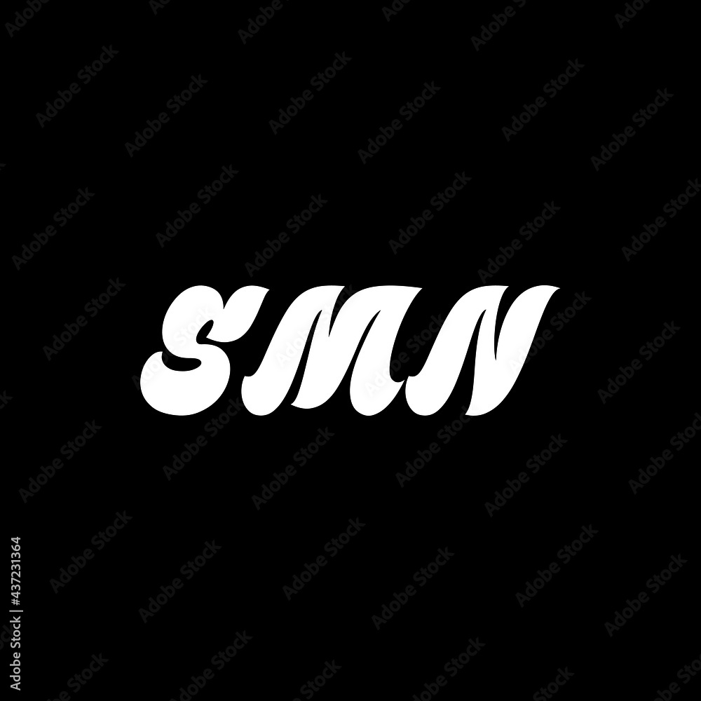 Vecteur Stock smn letter logo design with black background in ...