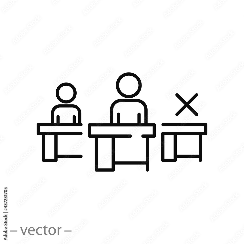 absent employee icon, vacant position in office, attendance concept ...