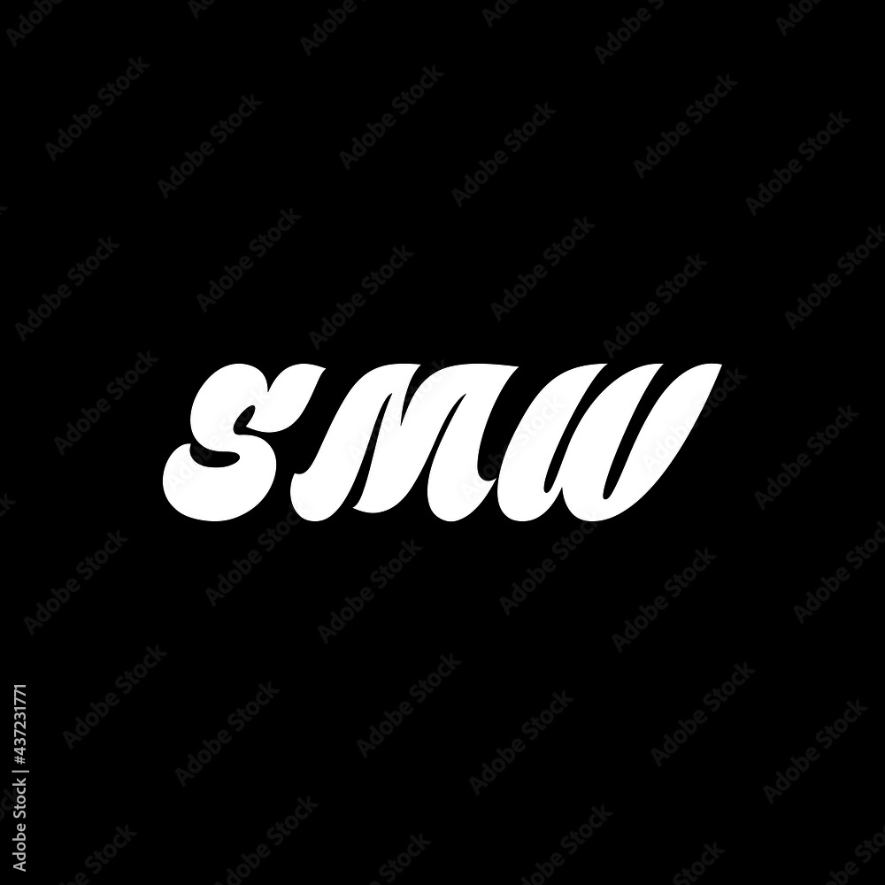 smw letter logo design with black background in illustrator, vector ...