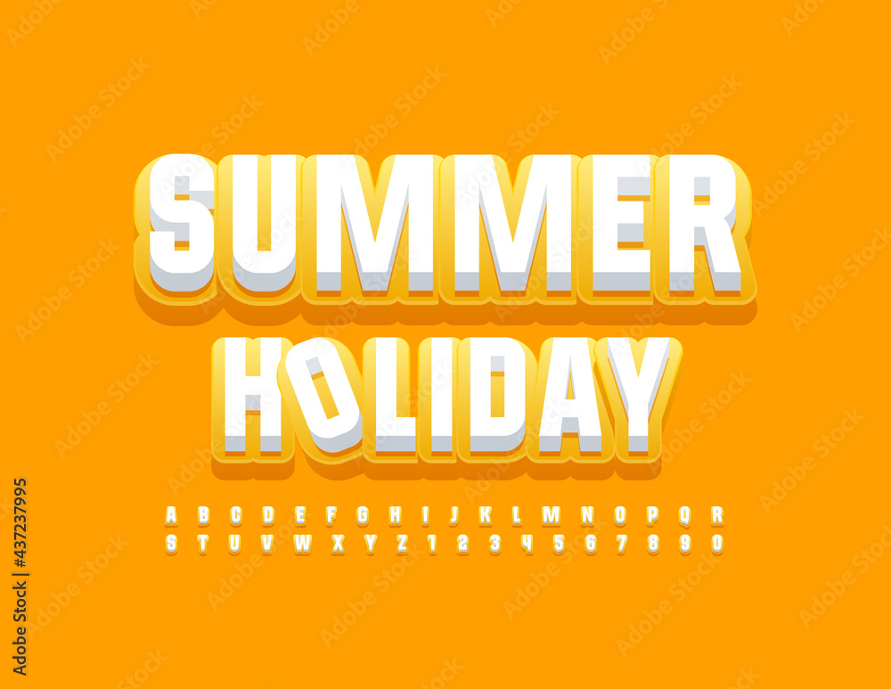 Vector bright banner Summer Holiday. Sunny modern Font. Creative ...