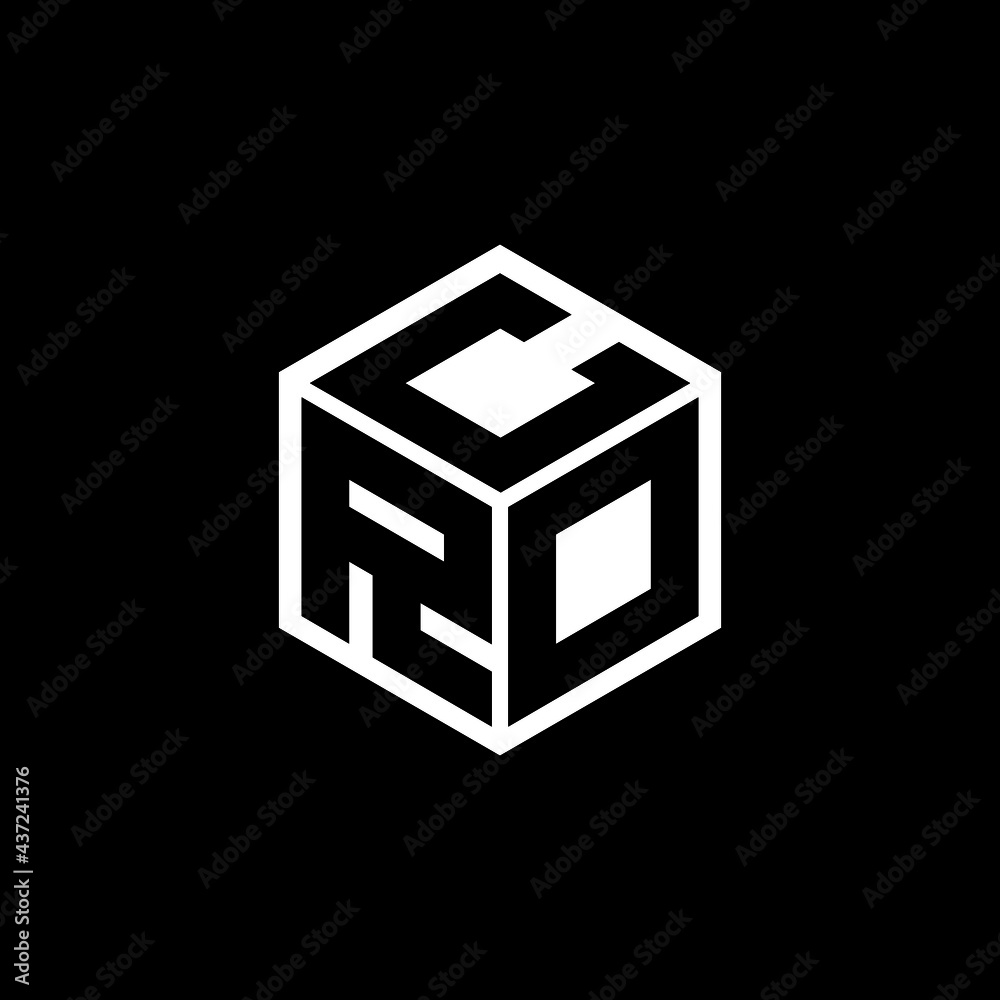 Vecteur Stock RDC letter logo design with black background in ...