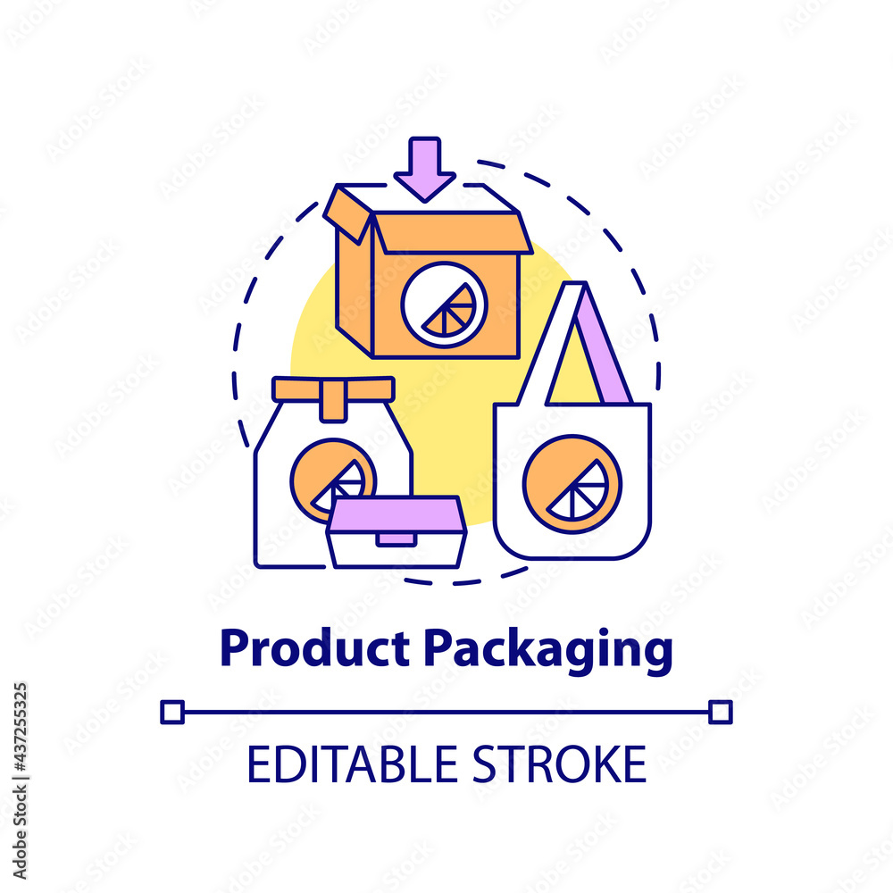 Product packaging concept icon. Corporate branding touchpoint abstract ...